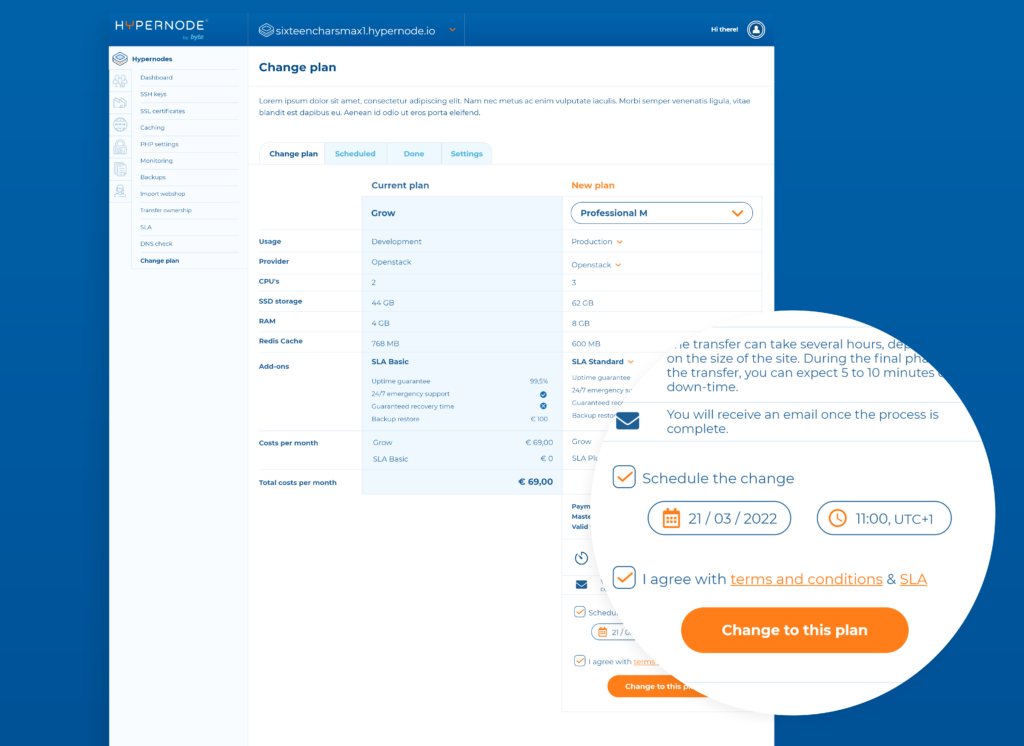 Release 8286: Scheduled up and downgrading your Hypernode is available on the Control Panel ...