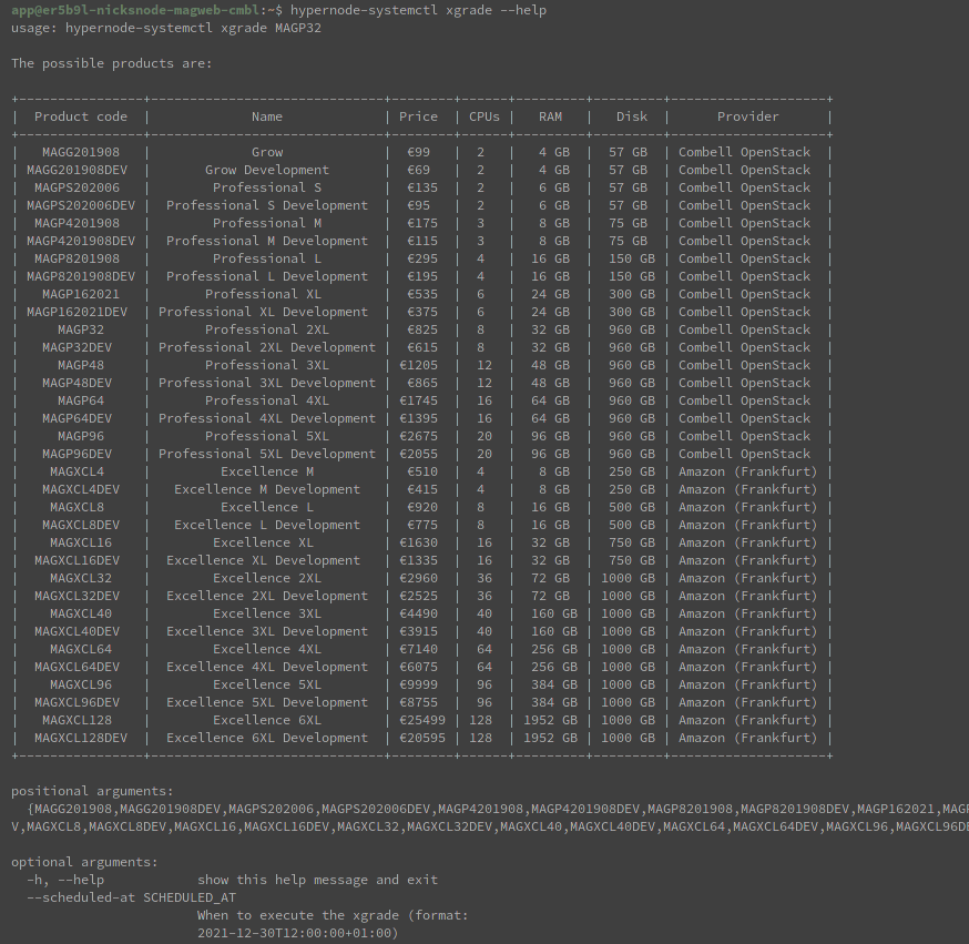 Release 8286: Scheduled up and downgrading your Hypernode is available ...